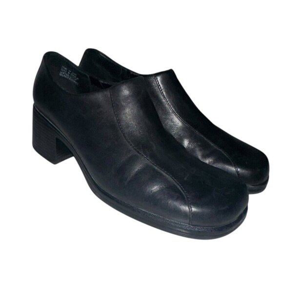 Clarks | Shoes | Y2k Clarks Womens Chunky Heel Square Toe Leather ...